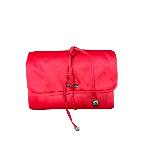Coach | Bags | Coach Pink Satin Jewelry Rollbag | Poshmark